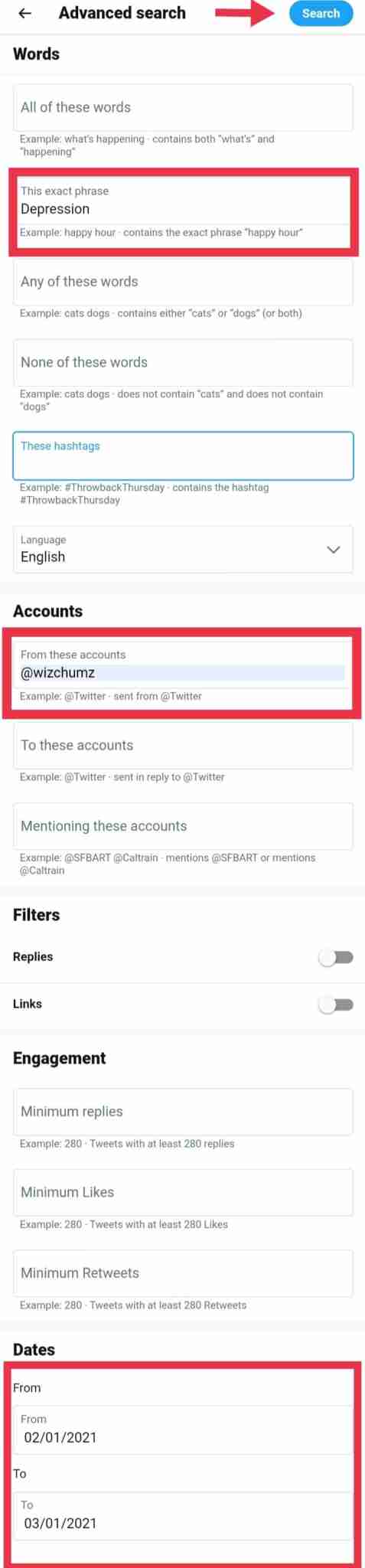 How to Find Tweets from a Specific Time and Account
