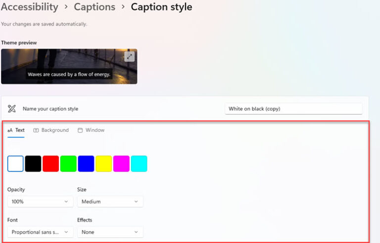 Closed Caption Settings On Computer | Microsoft Edge Caption Settings ...